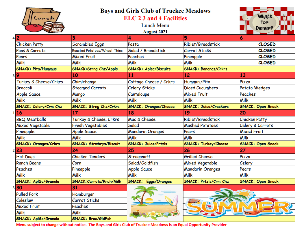 ELC Menus – E.L. Wiegand Early Learning Center Reno