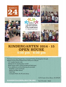 Kindergarten 2014 – 2015 Open House – Early Learning Centers
